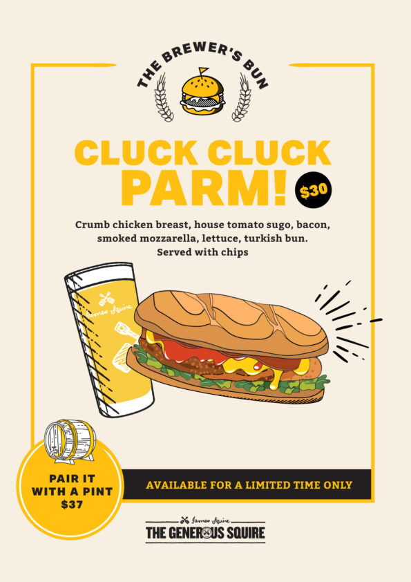 Food and Drinks Menu | The Generous Squire | Perth Bar